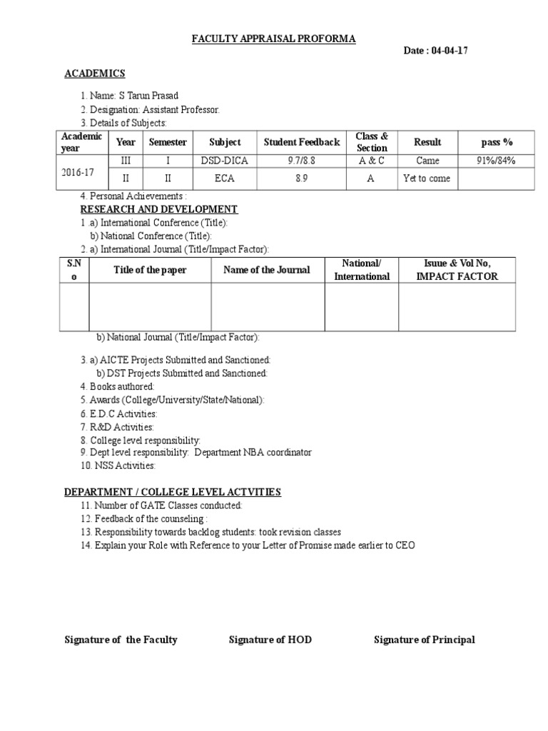 Signature of The Faculty Signature of HOD Signature of Principal | PDF