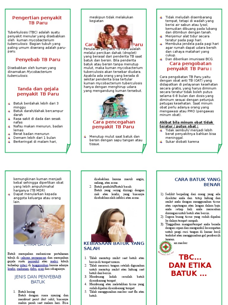 Leaflet TBC N Etika Batuk | PDF