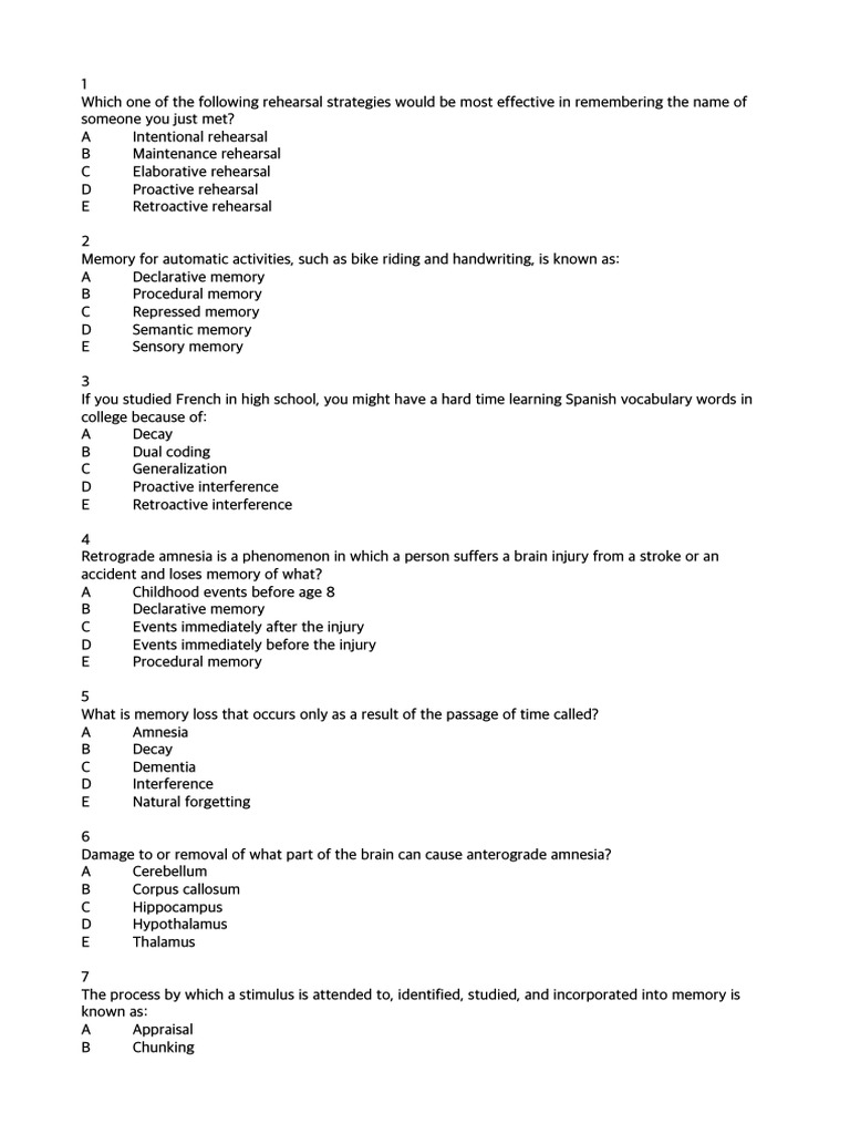 Chapter 7 | PDF | Memory | Recall (Memory)