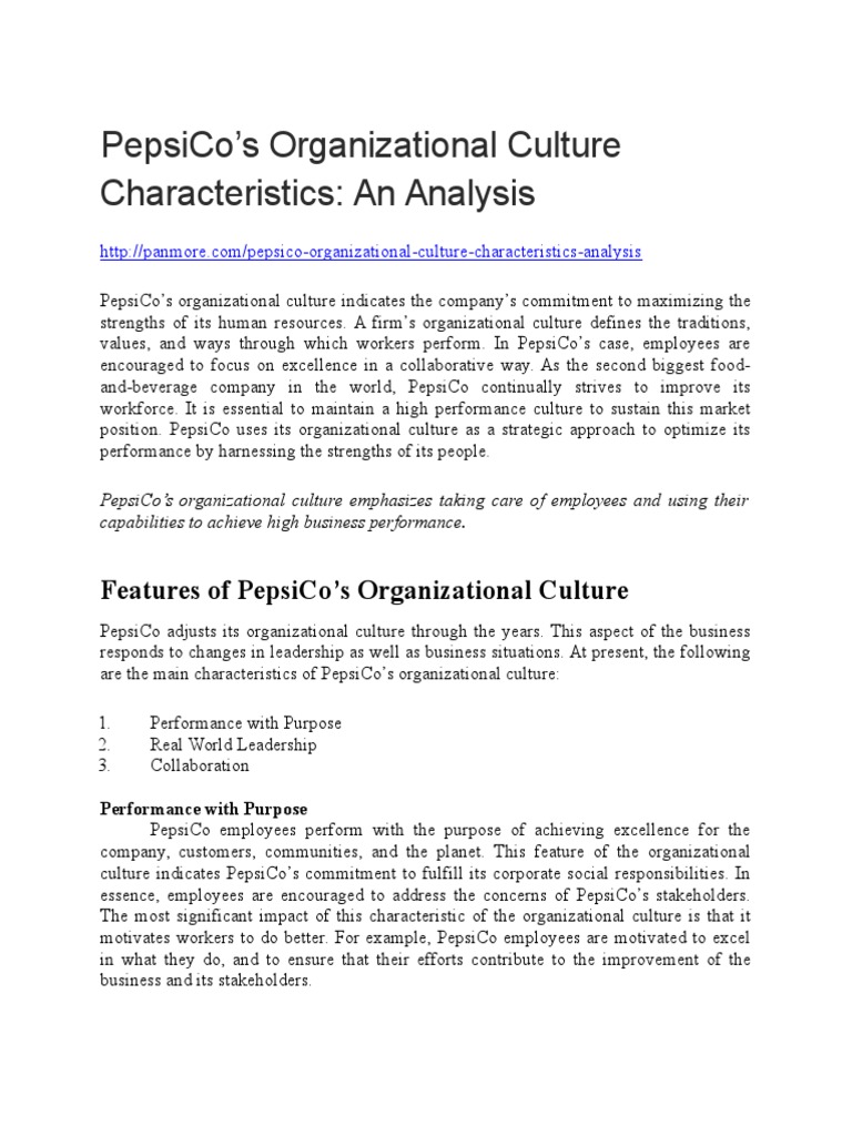 PepsiCo | Organizational Culture | Leadership