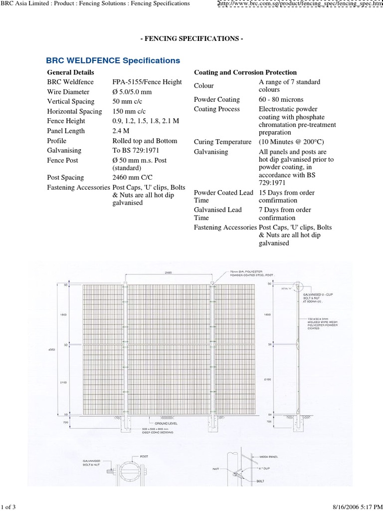 Fencing Spec... | PDF | Galvanization | Screw
