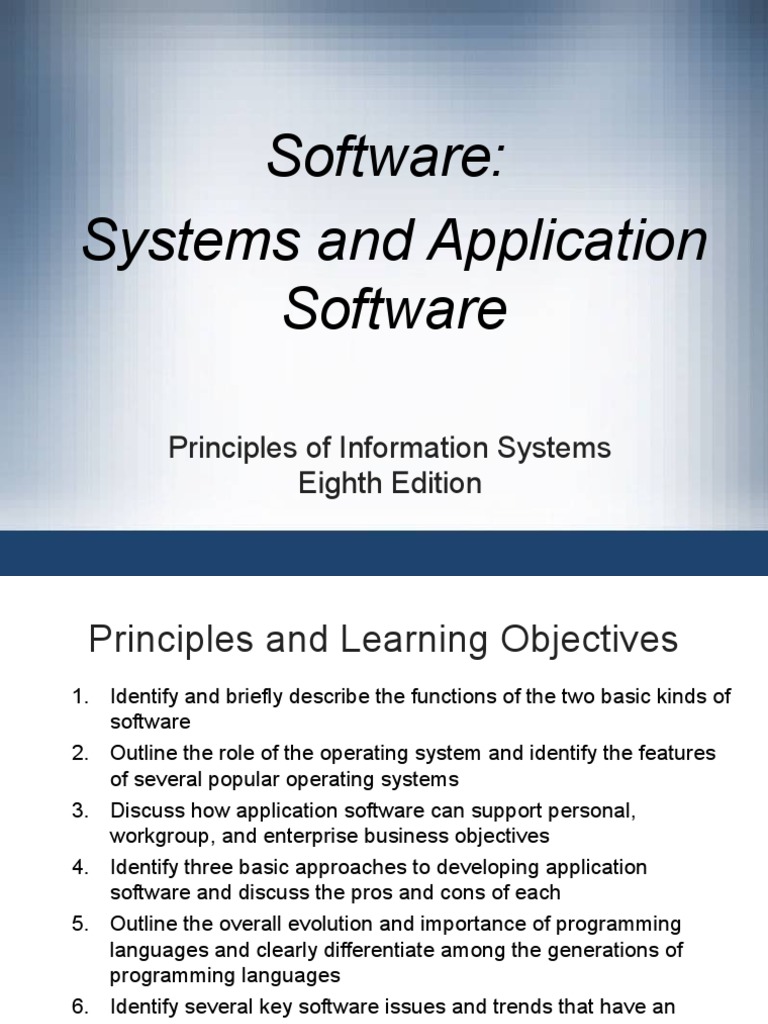 04 Software - System and Application Software | PDF | Operating System ...
