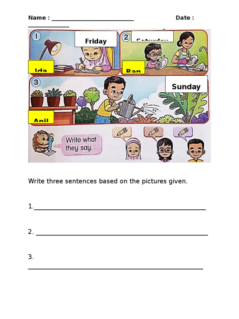 Writing Worksheet Year 1 | PDF | Language Arts & Discipline