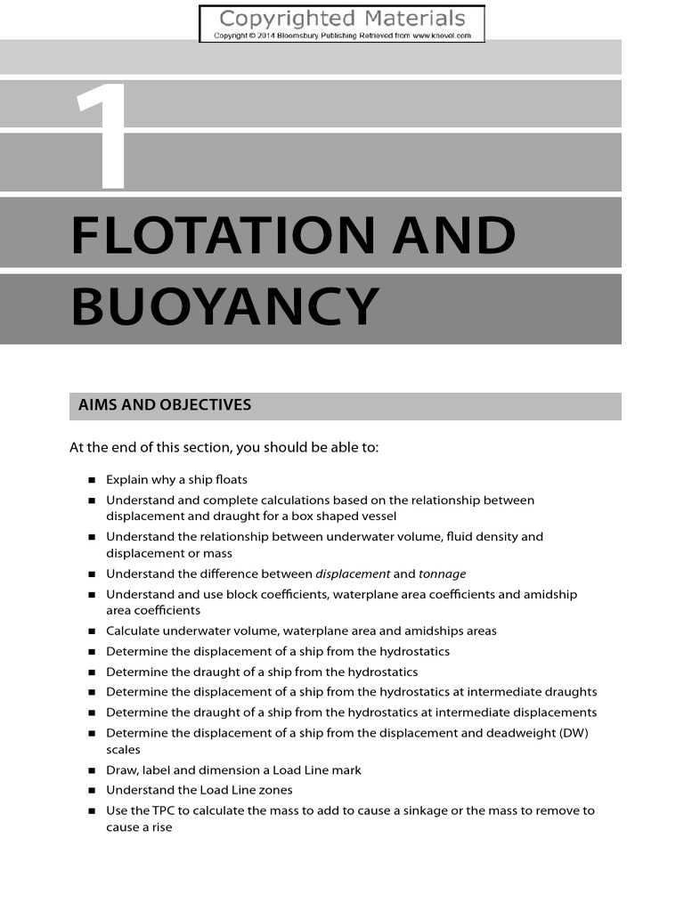 Understanding Ship Buoyancy Principles | PDF | Tonnage | Buoyancy