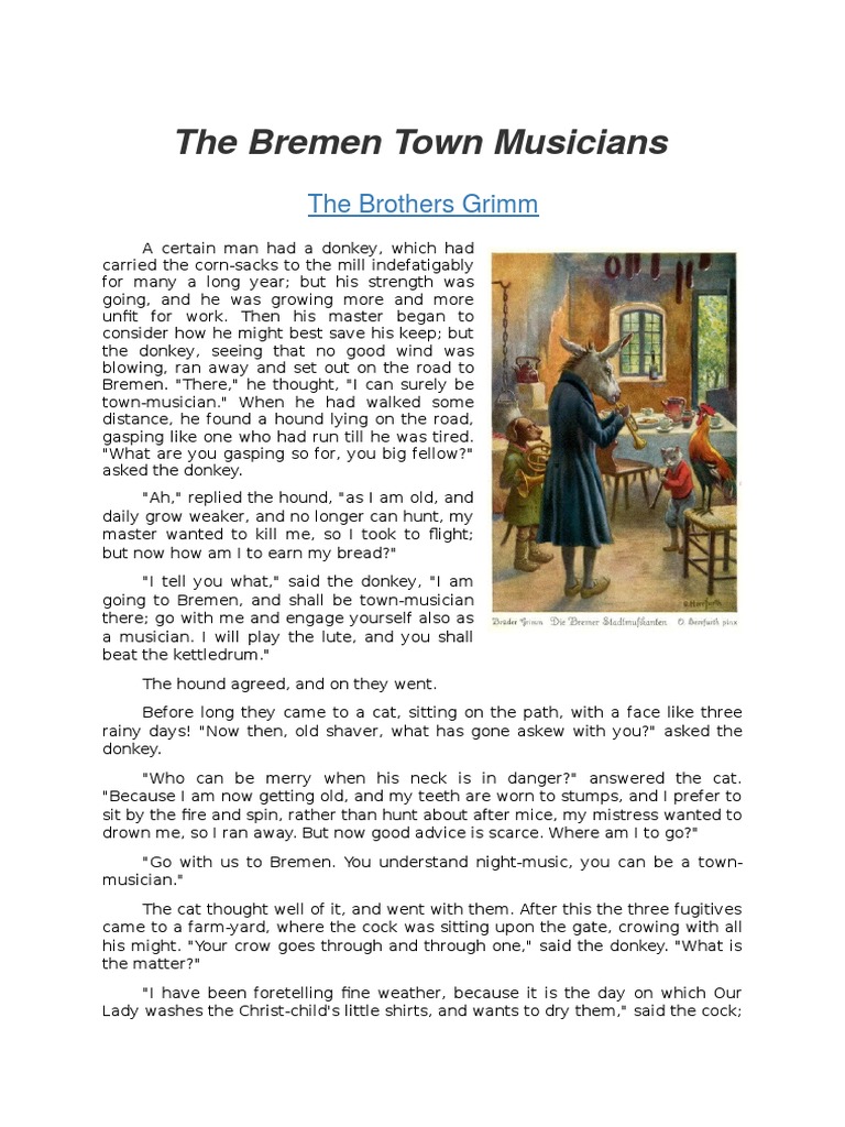 The Bremen Town Musicians | PDF