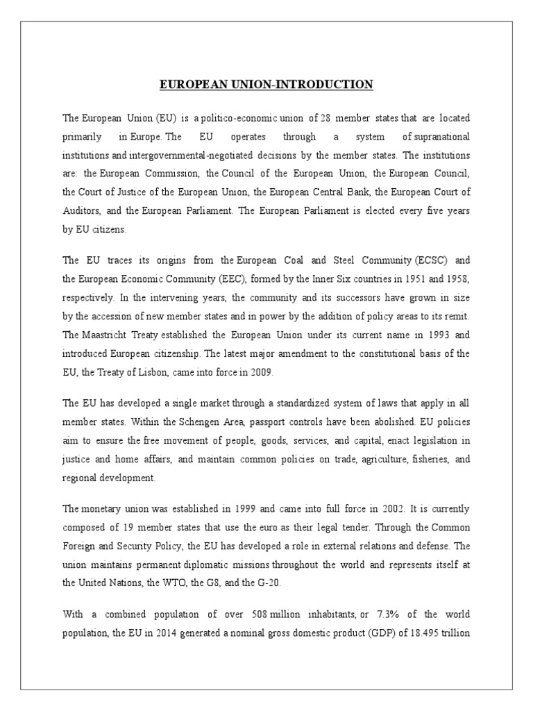 European Union | PDF | Euro | European Union