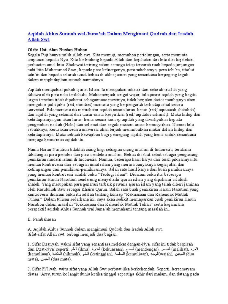 Qudrah Dan Iradah | PDF