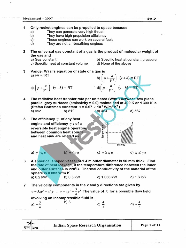 ISRO Previous Paper 2007 | PDF | Annealing (Metallurgy) | Observational ...
