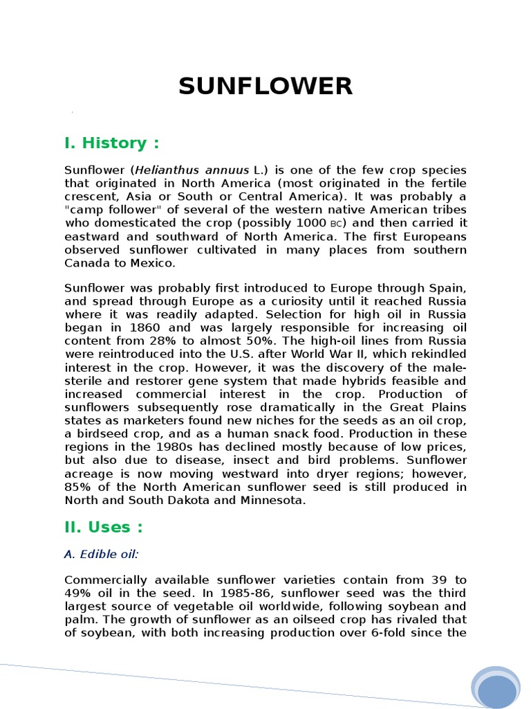 SUNFLOWER | PDF | Cooking Oil | Wheat