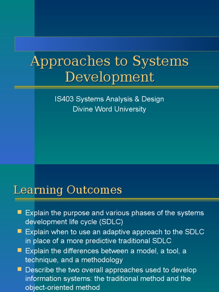 Approaches To Systems Development | PDF | Software Development Process ...