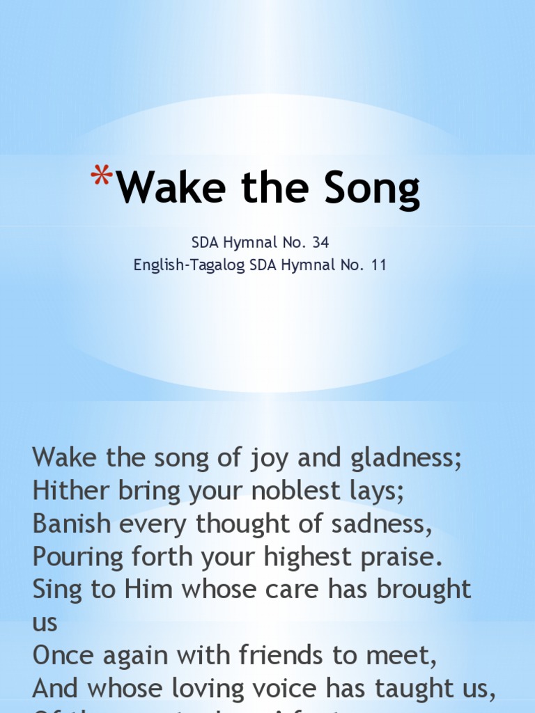Wake The Song: SDA Hymnal No. 34 English-Tagalog SDA Hymnal No. 11 | PDF