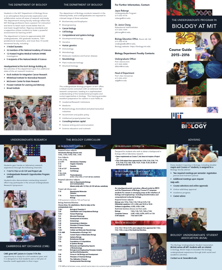 Mit Biology | PDF | Massachusetts Institute Of Technology | Biology