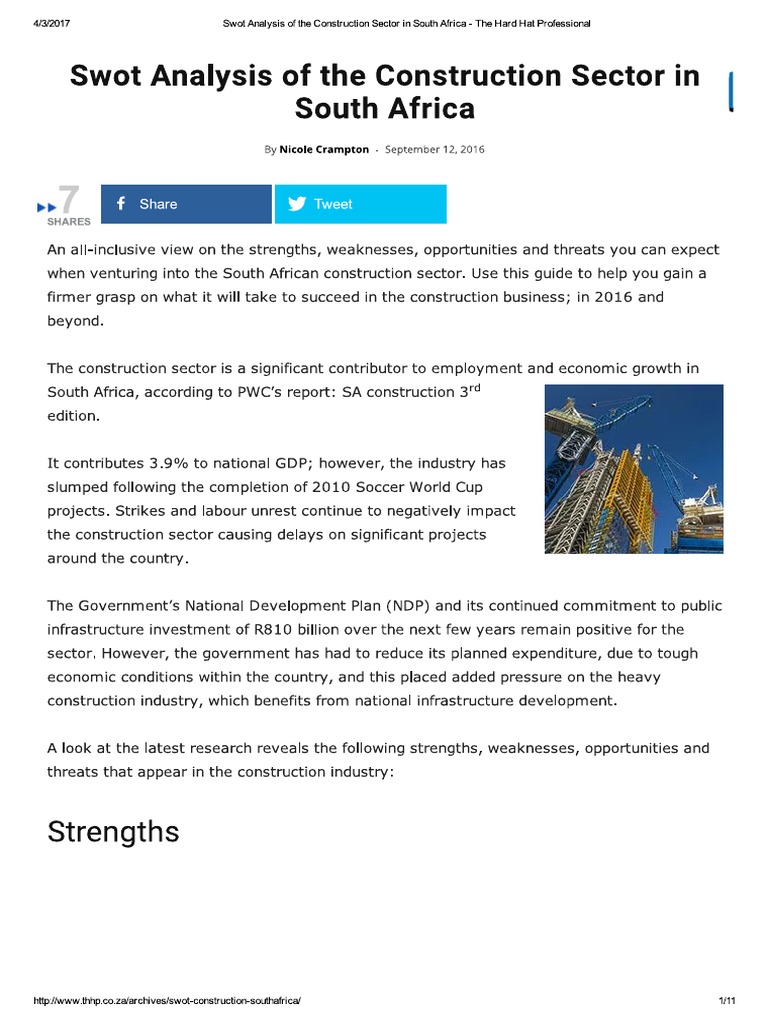 Swot Analysis of The Construction Secto.. | PDF