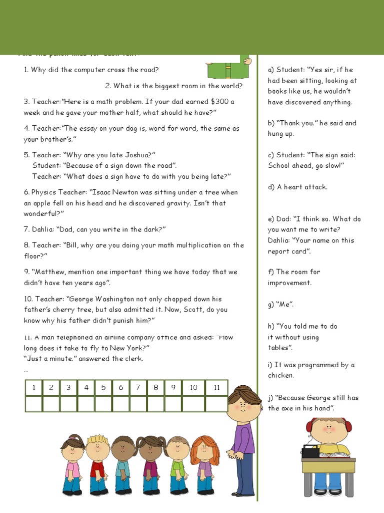 Find The Punch Lines For Each Text | PDF