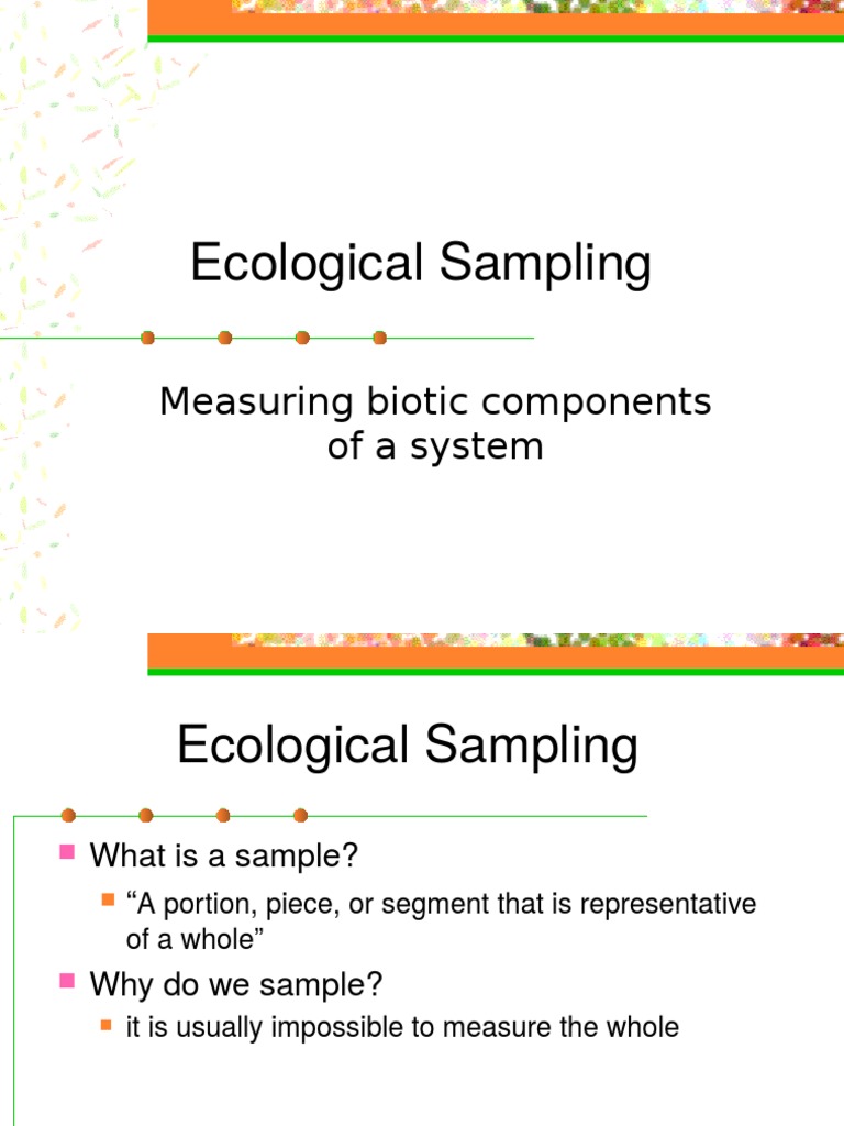 Ecological Sampling: Measuring Biotic Components of A System | PDF ...