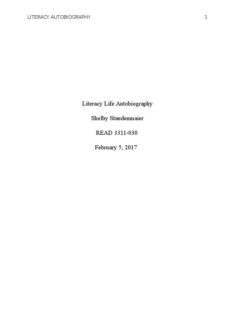 Literacy Life Autobiography | PDF | Literacy | Reading (Process)