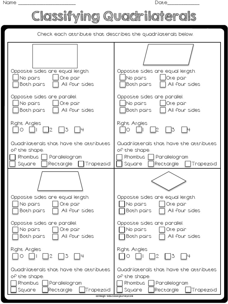 classifying quadrilaterals cheat sheet | Rectangle | Classical Geometry