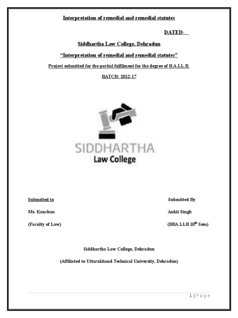 Interpretation of Statutes Project | PDF | Plain Meaning Rule | Crime ...