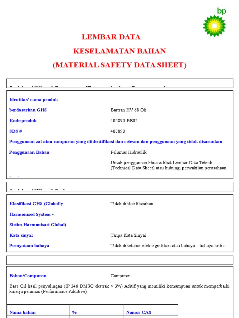Lembar Data Keselamatan Bahan | PDF