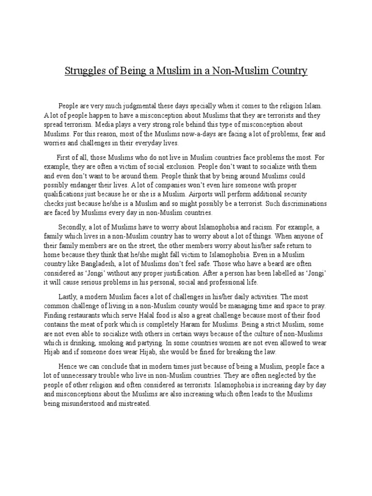 Argumentative Essay | PDF | Islamophobia | Discrimination & Race Relations