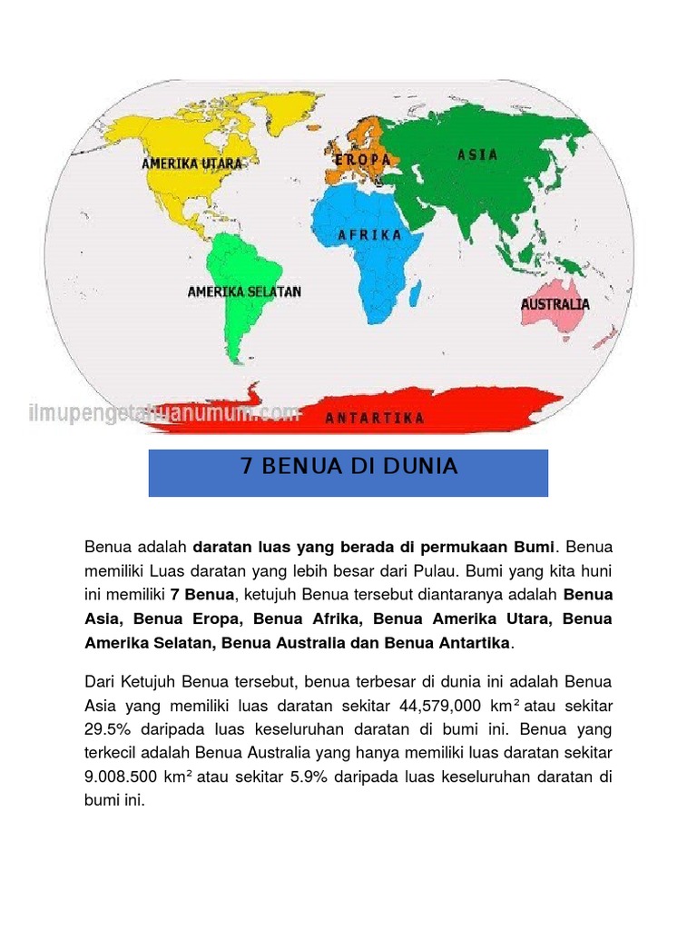 Benua Adalah Daratan Luas Yang Berada Di Permukaan Bumi | PDF