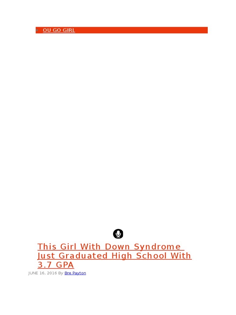 This Girl With Down Syndrome Just Graduated High School With 3.7 GPA | PDF