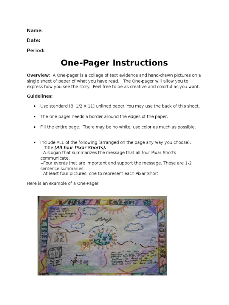 One-Pager - Pixar Shorts | PDF | General Fiction