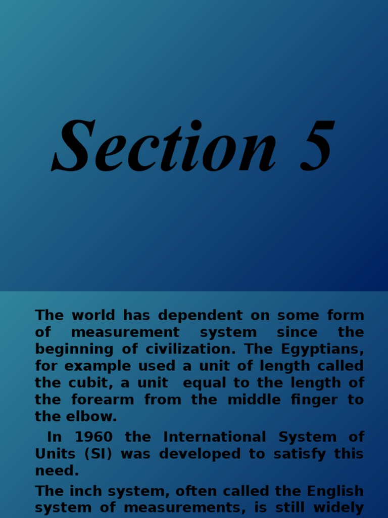 Section 5 Basic Measurements | Download Free PDF | Scientific ...