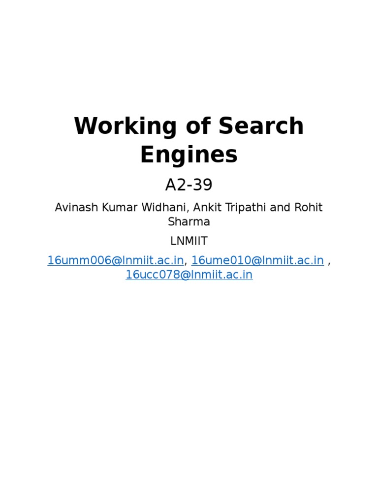 Search Engines for Tech Students | PDF