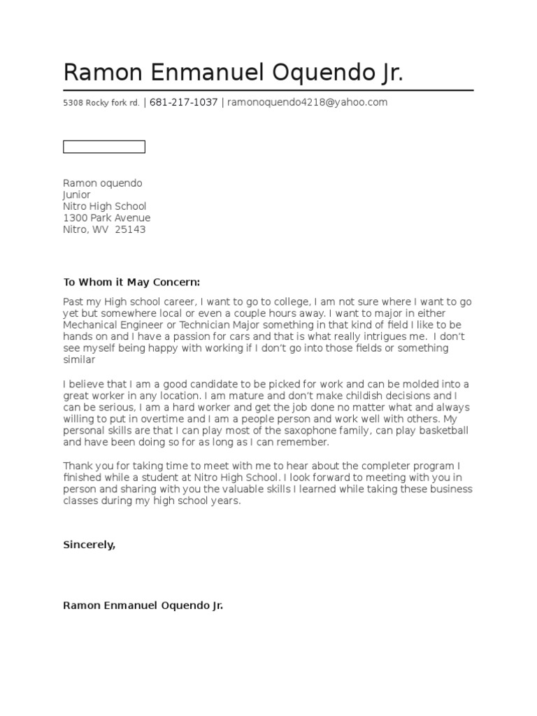 Completer Portfolio Letter of Intro | PDF