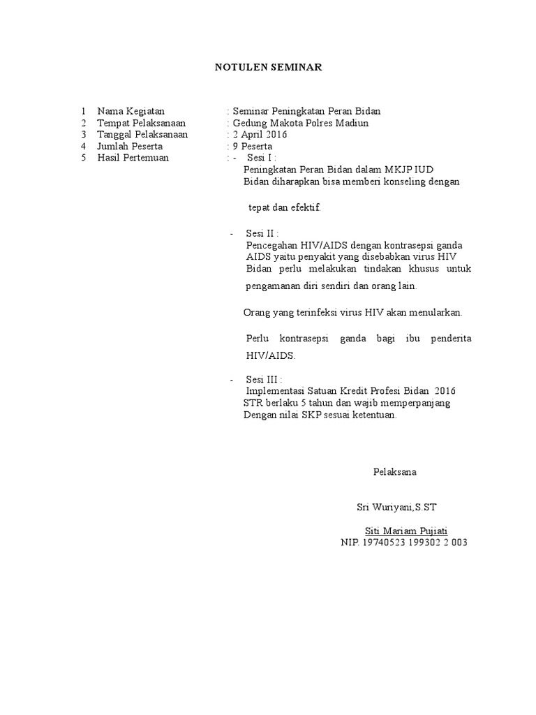 Notulen Seminar | PDF