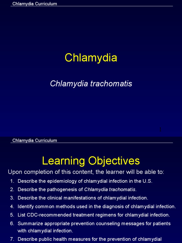 Chlamydia Slides | PDF | Sexually Transmitted Infection | Sexual ...