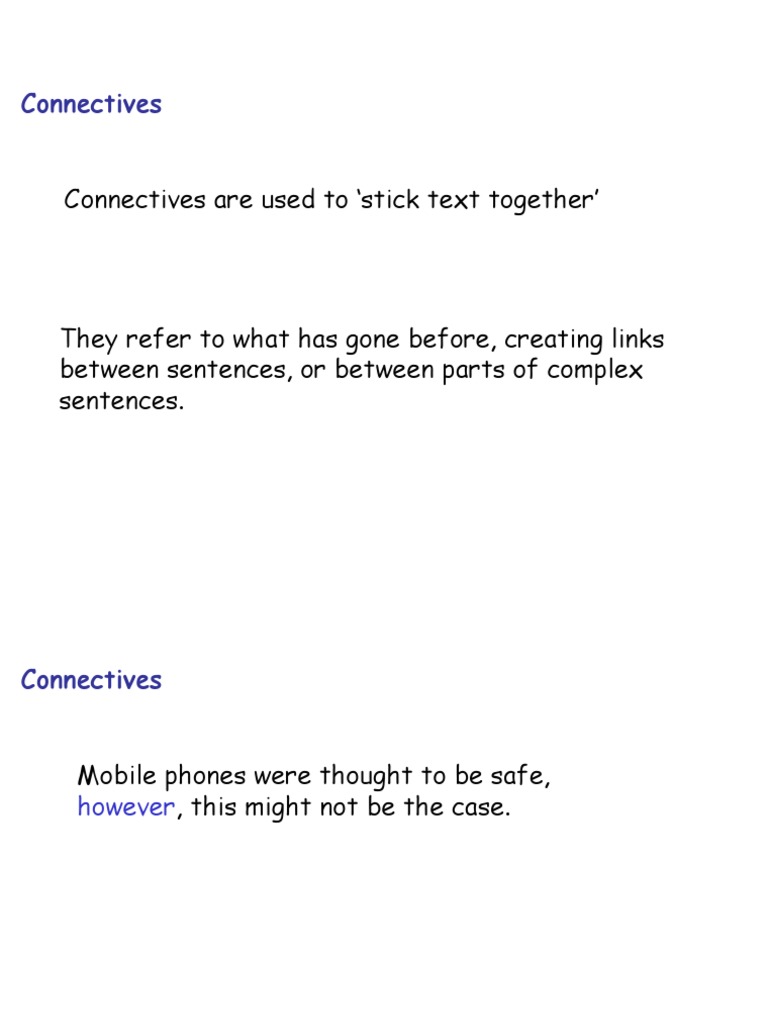 Connectives: Usage and Examples Guide | PDF | Career & Growth