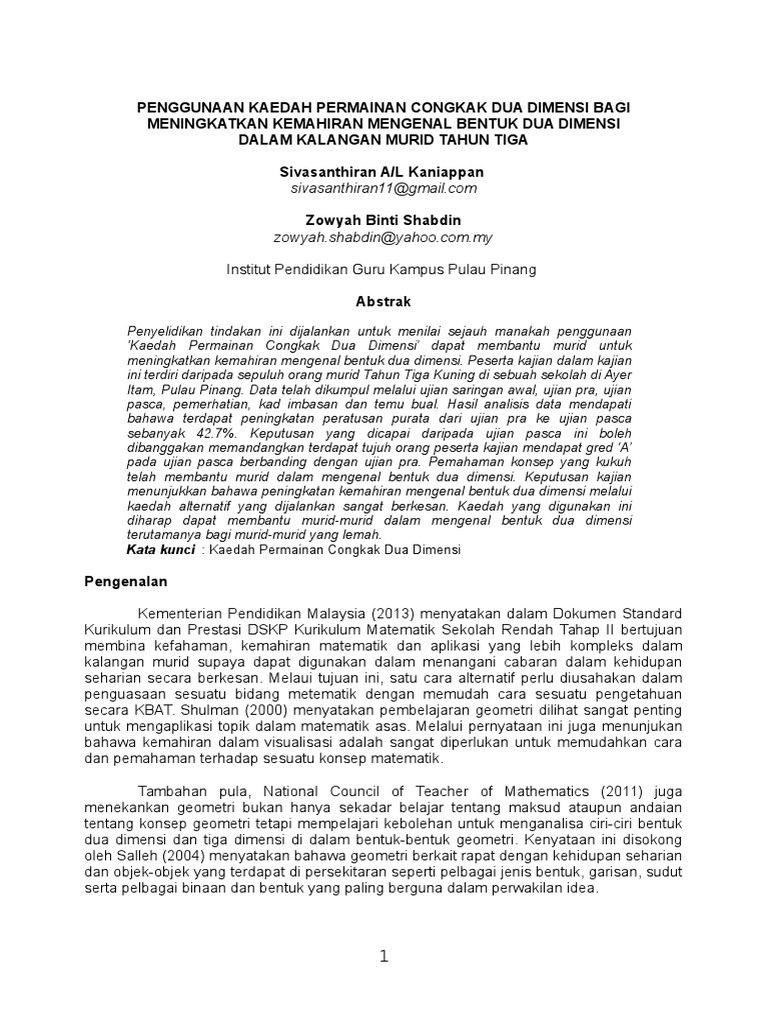 Permainan Congkak Tingkatkan Bentuk 2D | PDF | Sains & Matematika