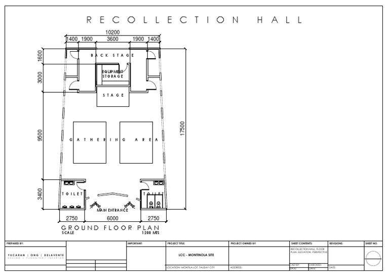 Recollection Hall: Ground Floor Plan | PDF | Queensland Heritage ...