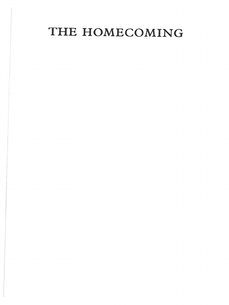 Harold Pinter - The Homecoming (Play) PDF | PDF | British Fiction ...