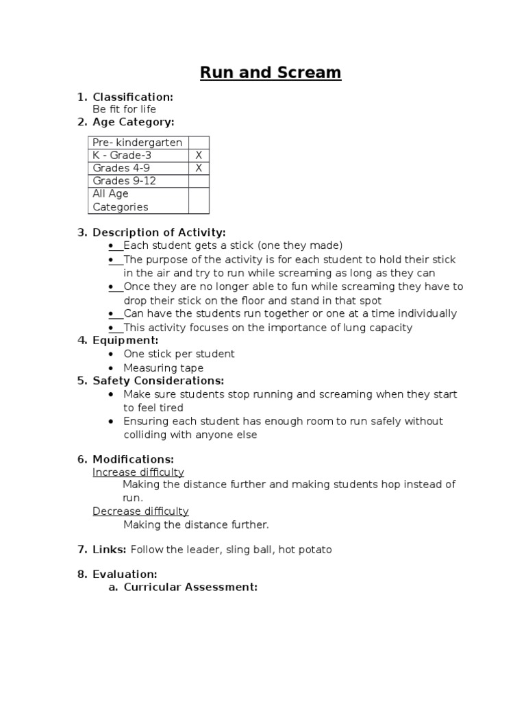 Run and Scream | PDF