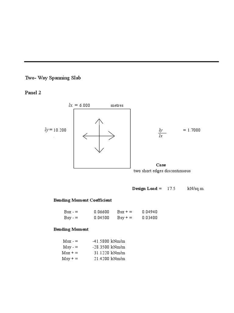 Two-Way Spanning Slab Panel 2: 6.000 Metres | PDF