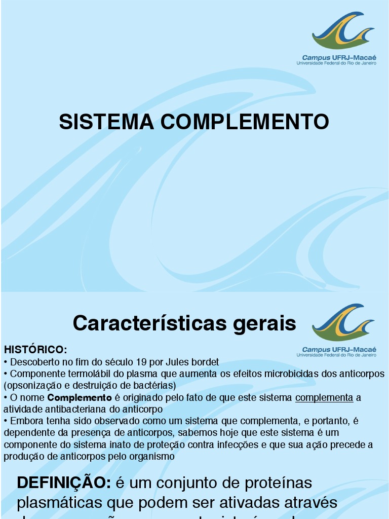 Aula Sistema+complemento PDF | PDF | Sistema complementar | Anatomia