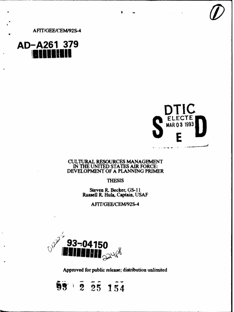 USAF Cultural Resources Management Primer | PDF