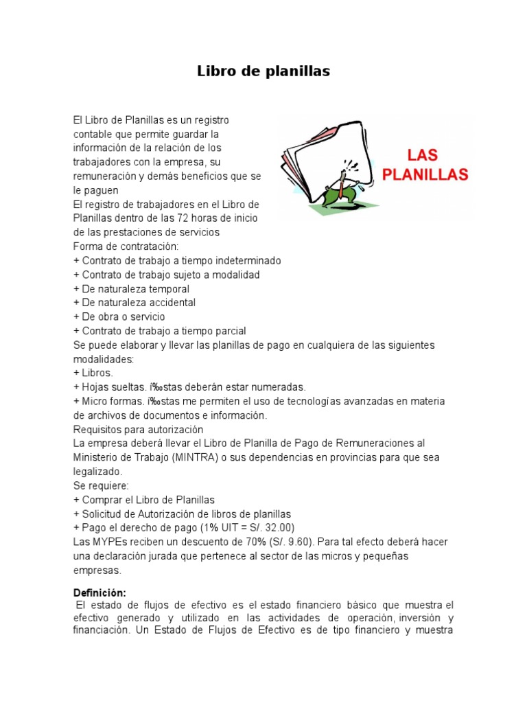 Libro de Planillas | PDF | Derecho laboral | Contabilidad
