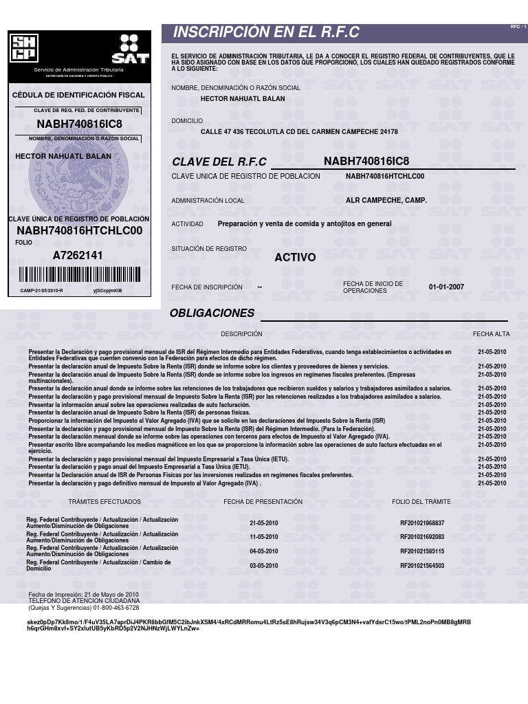 RFC para Facturas | PDF | Impuesto sobre la renta | Impuestos