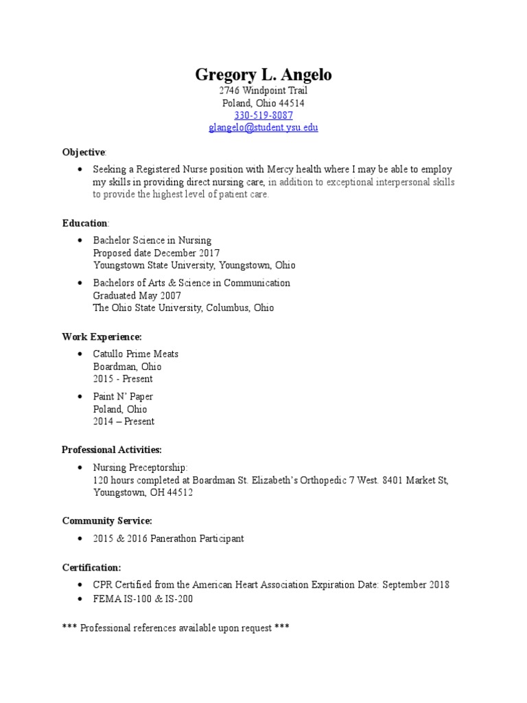 Gregory Angelo Resume | PDF