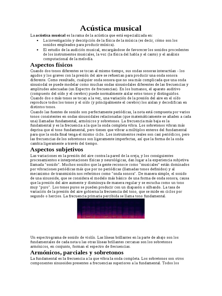 Fundamentos de la acústica musical | PDF | Sonido | Teoría musical