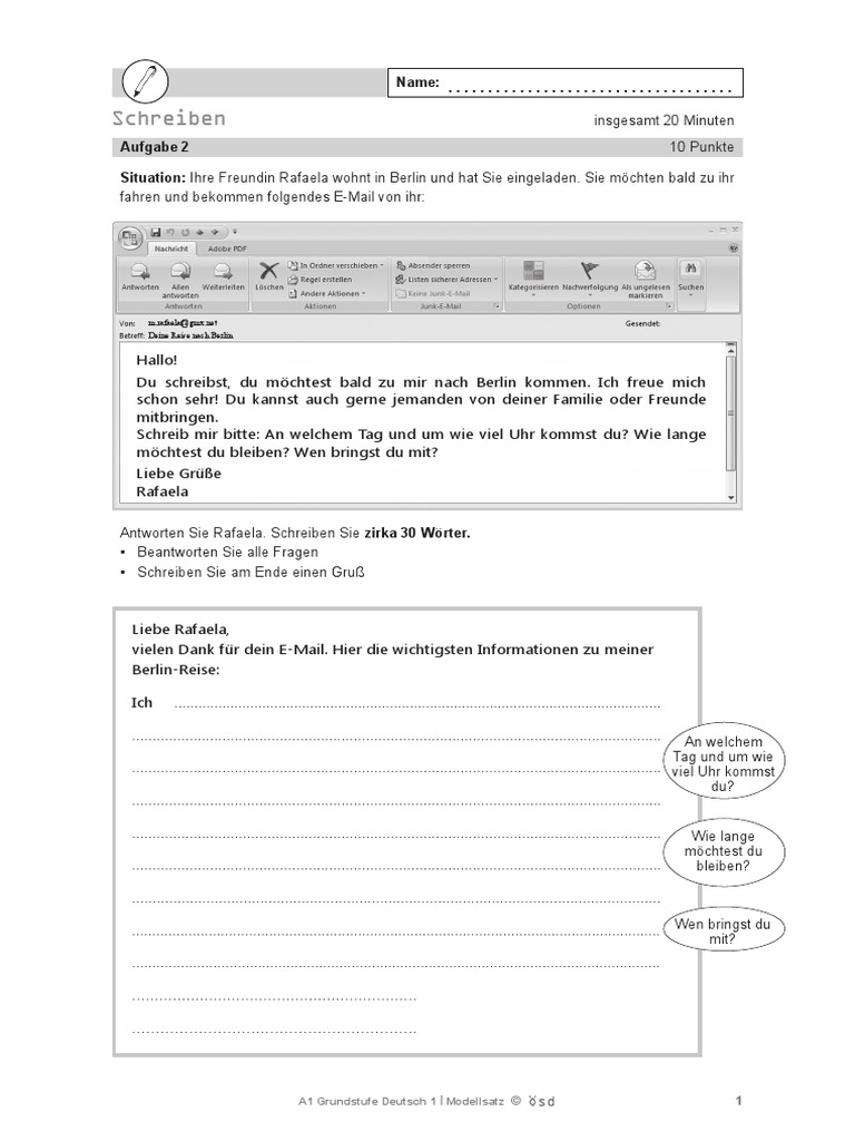Schreiben A1 PDF | PDF