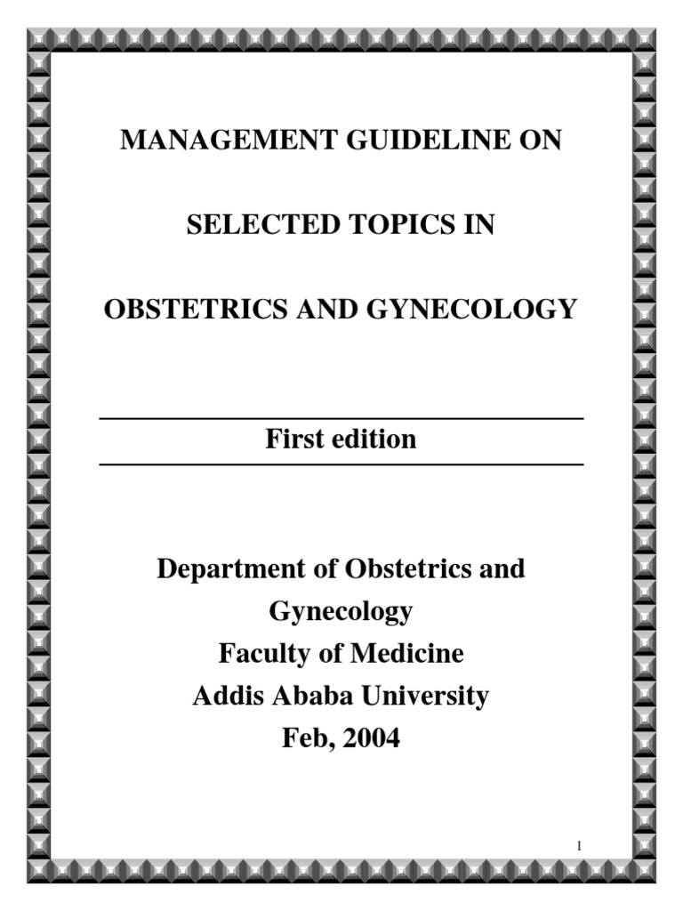 Aau, Management Guideline On Gyn-Obs | PDF | Childbirth | Pregnancy