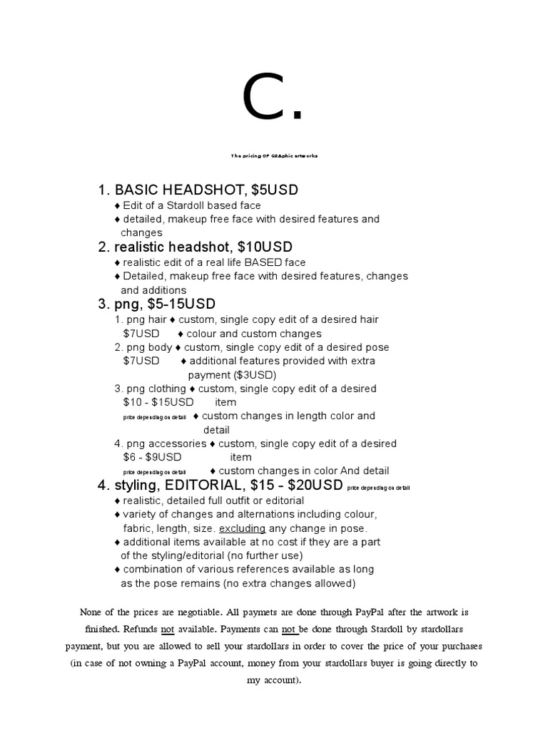 Basic Headshot, $5usd: The Pricing of Graphic Artworks | PDF