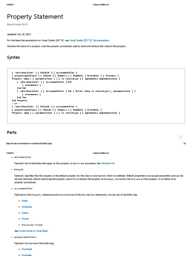Property Statement | PDF | Parameter (Computer Programming) | Subroutine