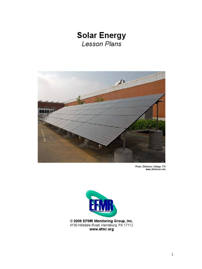 Solar Energy Lesson Plans | PDF | Solar Energy | Photovoltaics