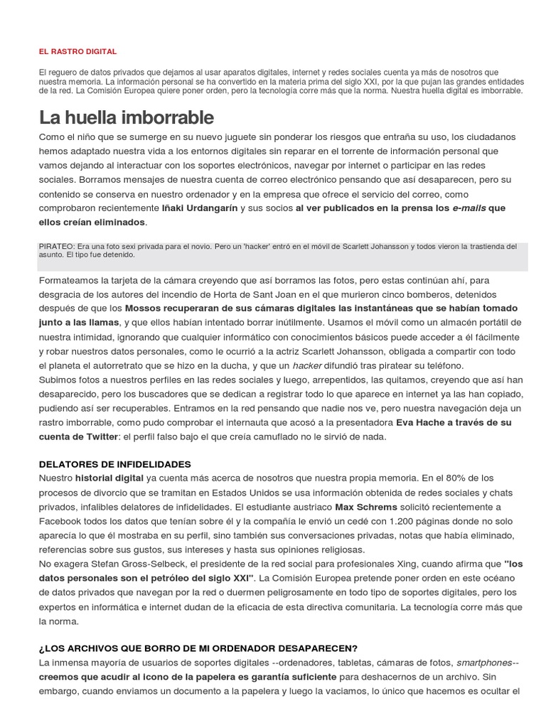 Rastro Digital | PDF | Facebook | Internet